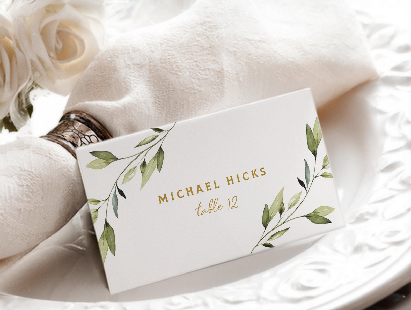 Wedding Place Card Template flat Printable Seating Name - Etsy