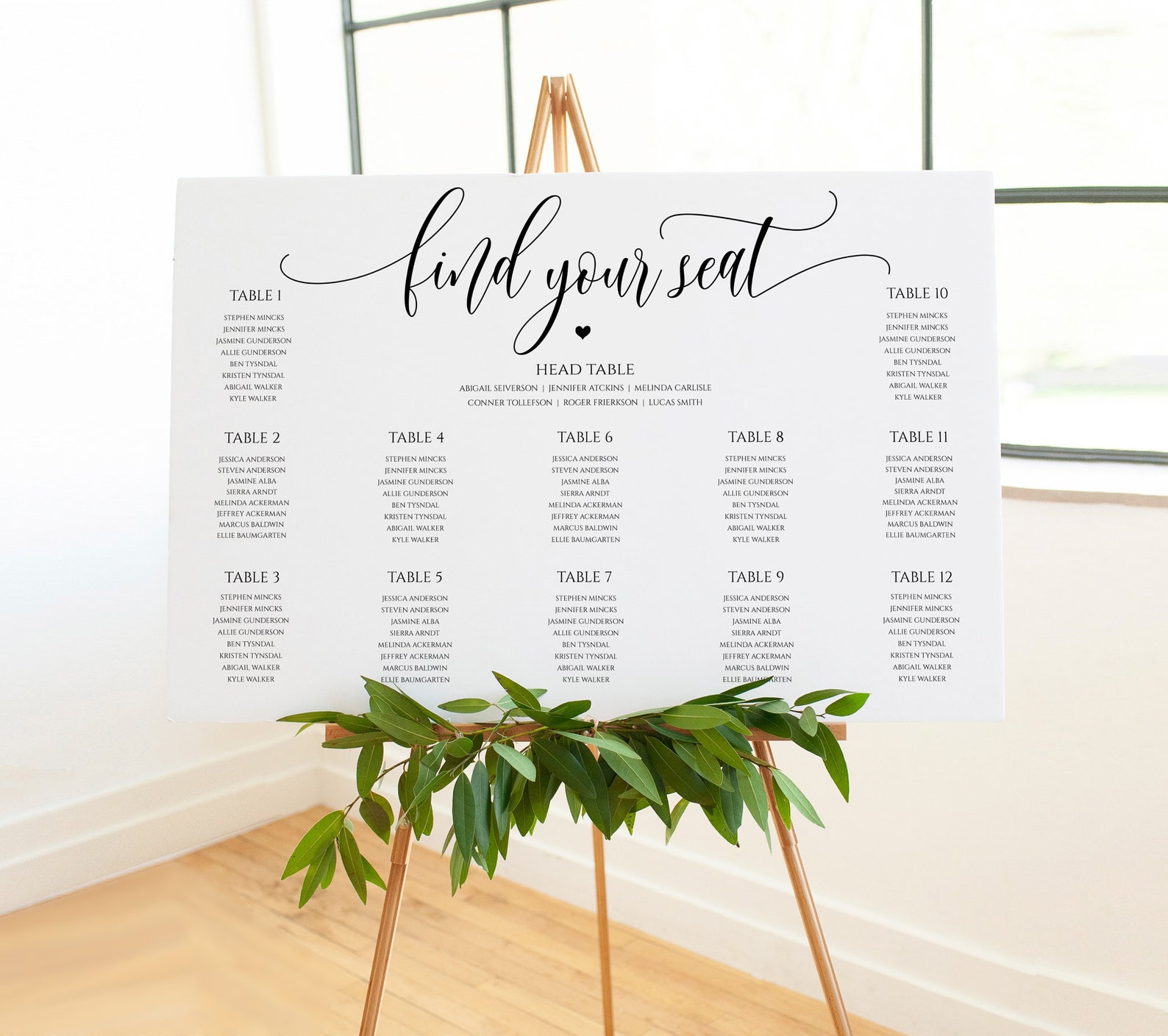 Editable Seating Chart Template Poster Sign Wedding Seating - Etsy