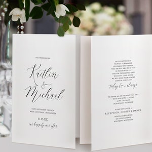 Elegant Wedding Program Template | Printable Wedding Program Booklet ...