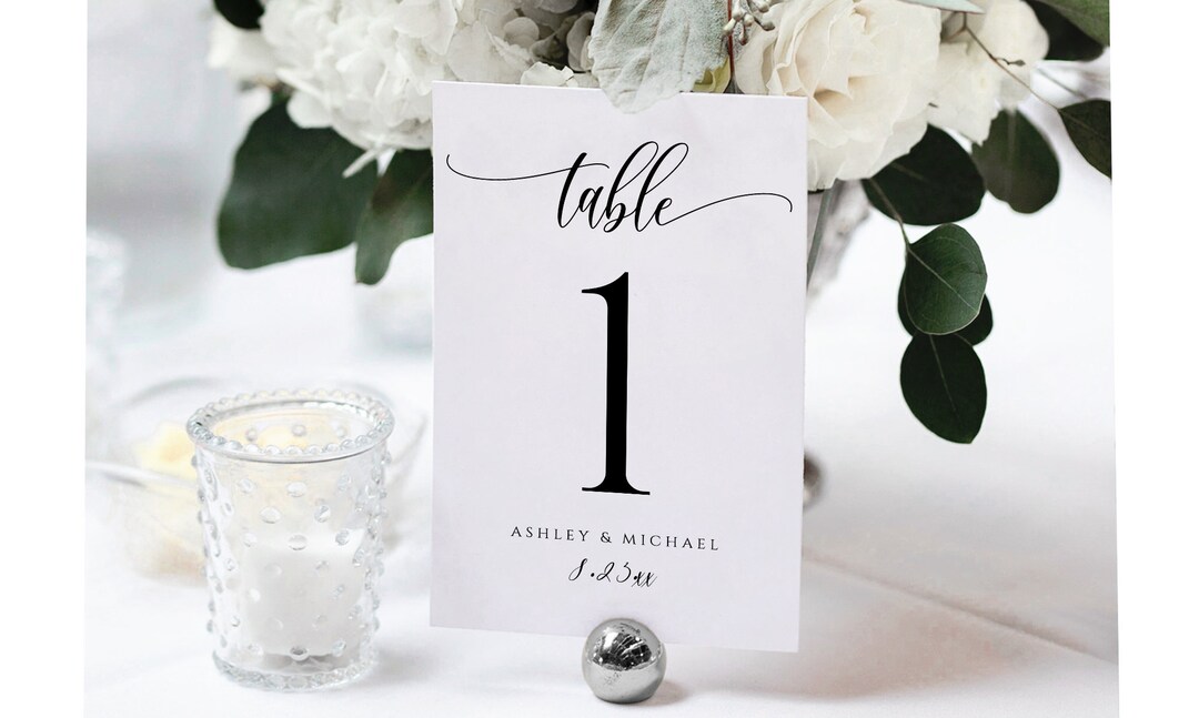 Editable Wedding Table Numbers Download Template 4x6 Printable Table ...