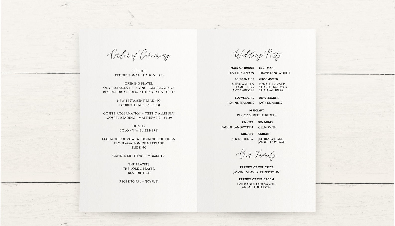 Elegant Wedding Program Template Printable Wedding Program - Etsy