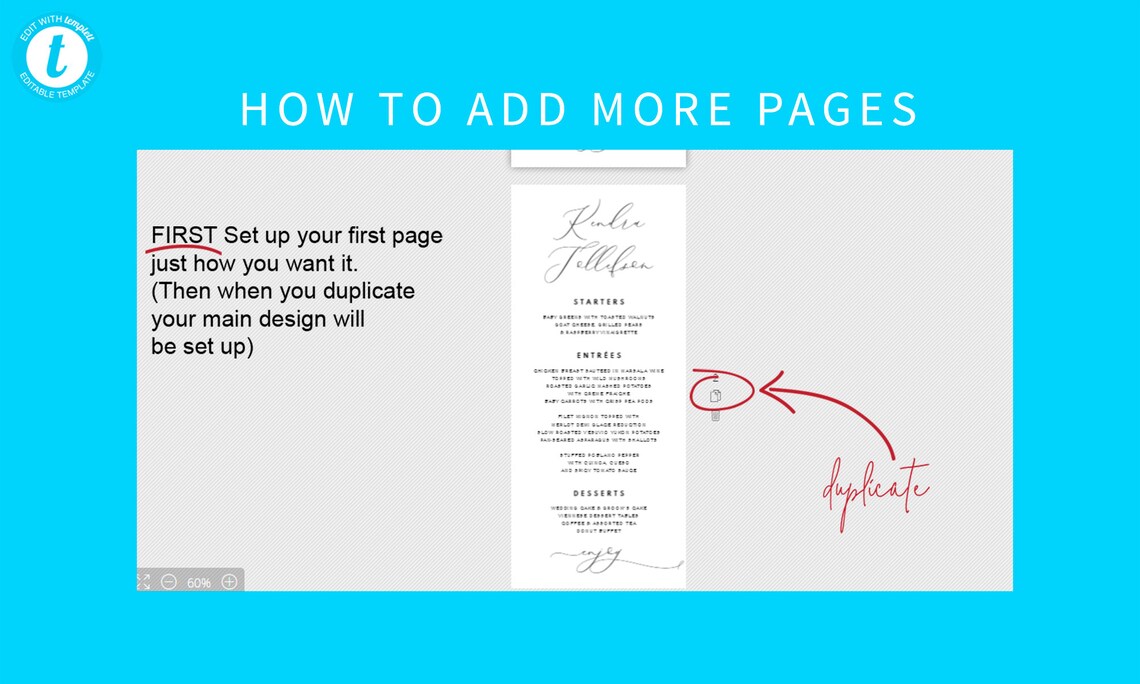 Personalized Guest Names Wedding Menu Template Printable - Etsy