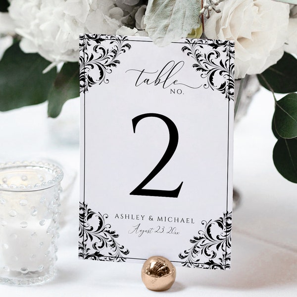 Black Frame Table Numbers - Etsy