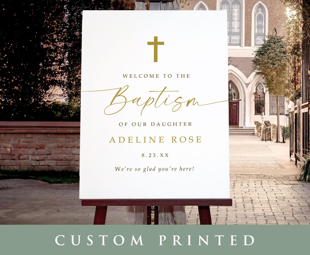 Baptism Welcome, Baptism Decor, Welcome Sign for Baptism, Baby Girl or ...
