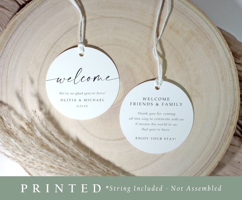 Wedding Welcome Bag Tags: Modern Script, Hotel Guest Gift Tags - Etsy