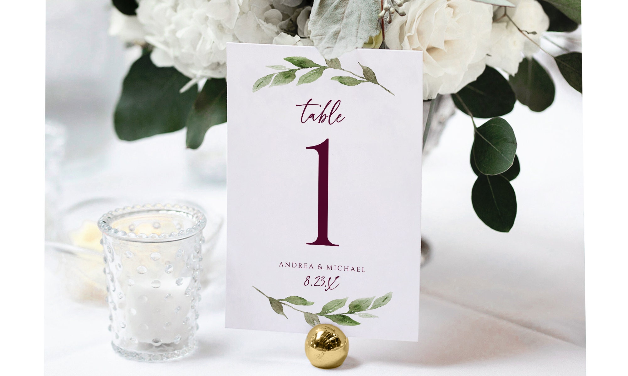 Printable Wedding Table Numbers Template Minimalist | Etsy