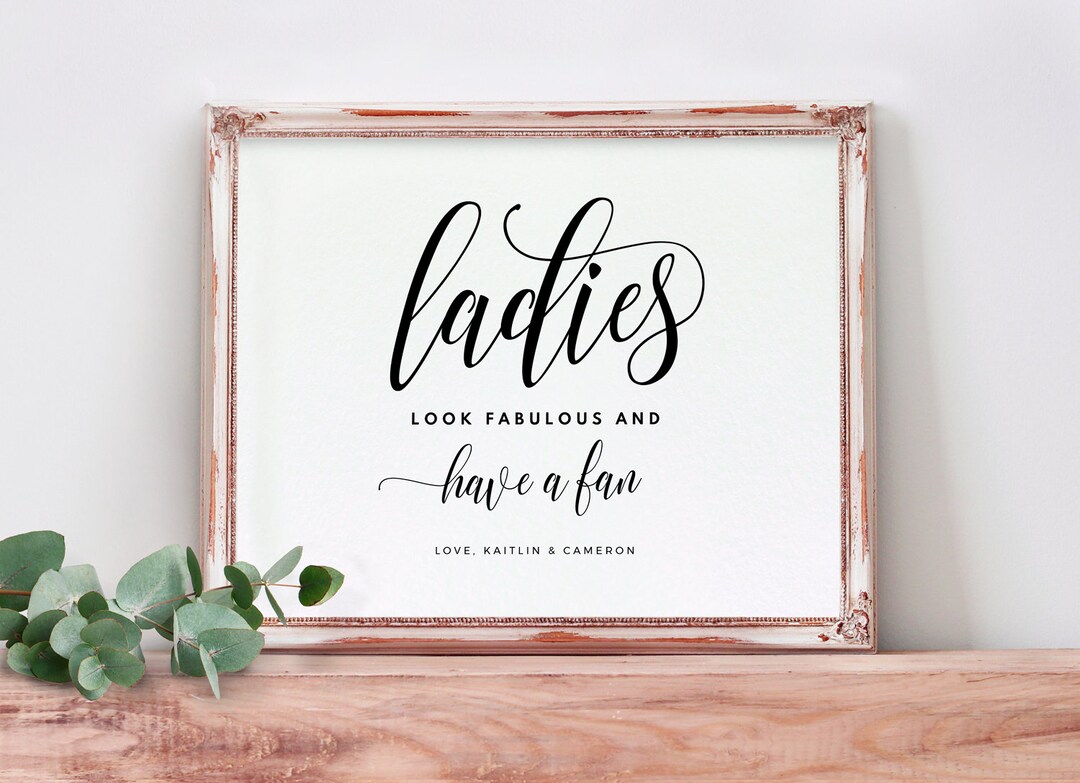 Ladies Wedding Favors Sign Template (black) | Printable Wedding Signs ...