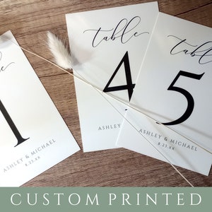 Printed Table Numbers | Wedding Table Numbers | Double Sided Table ...