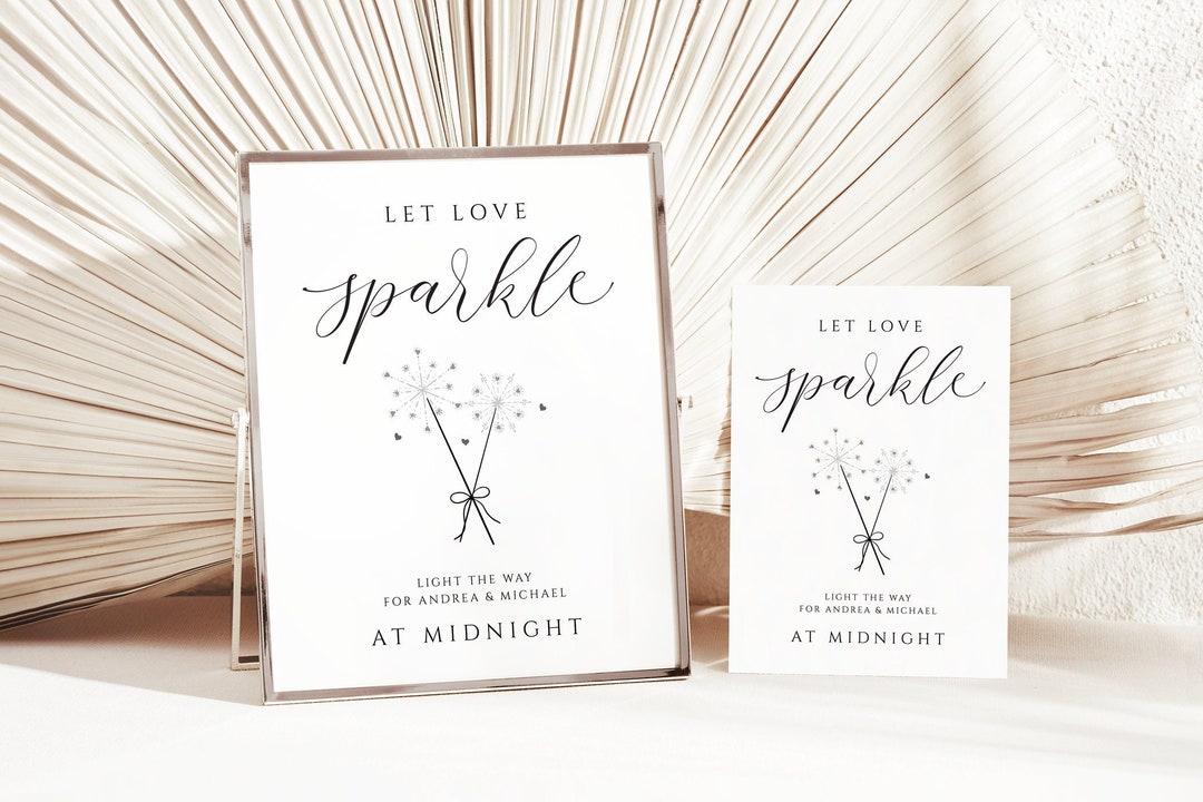 Sparkle Sendoff Sign | Let Love Sparkle | Elegant Wedding Sign ...