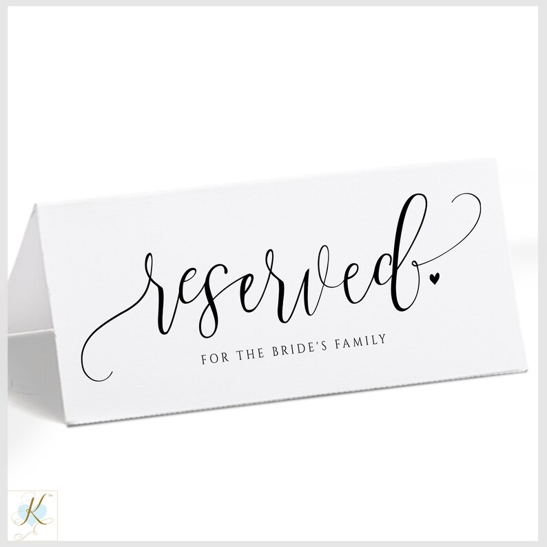 Reserved Sign Template Reserved Card to Hang on Chairs - Etsy