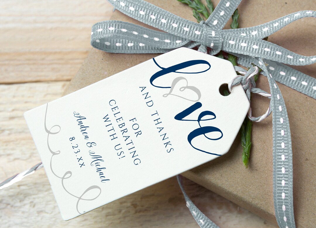 Modern Love Script Heart Calligraphy Wedding or Bridal Shower Favor ...