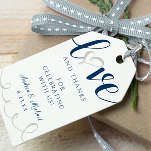 Modern Love Script Heart Calligraphy Wedding or Bridal Shower Favor ...