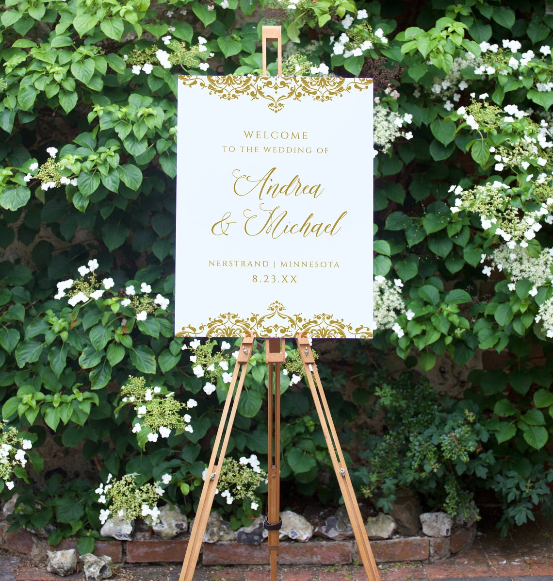 Elegant Welcome Sign Template Ornate Wedding Signs Natalia | Etsy