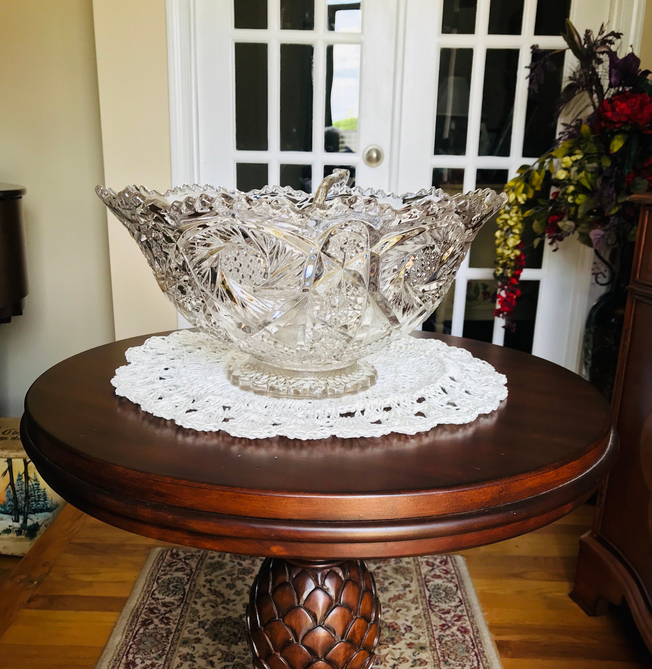 Imperial Glass Whirling Star Punch Bowl Set 11 Cups And Clear | Etsy