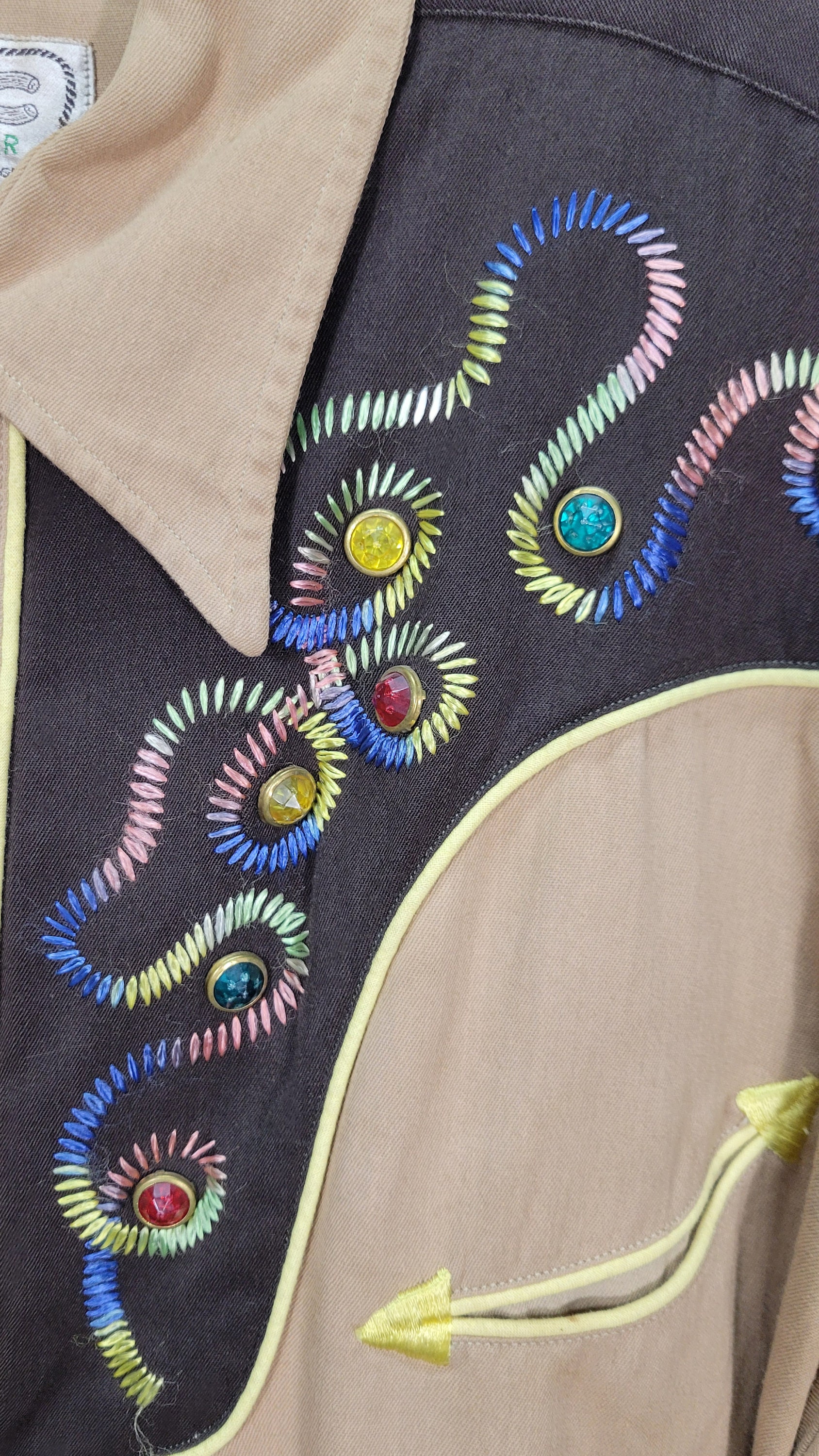 XL Flashy Studded 1950s Cowboy Shirt Western - Etsy