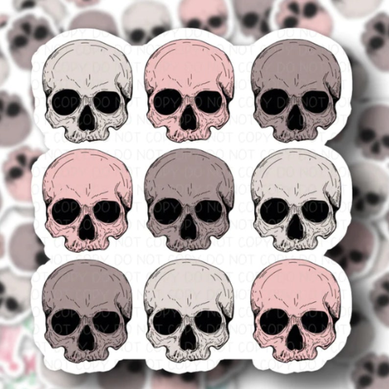 Skull Stickers, Skelly Stickers, Vinyl Stickers, Matte Vinyl Stickers ...