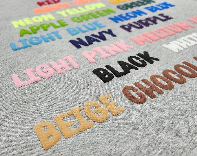 Metallic Puff Vinyl Heat Transfer 10 X 1 Yd Puffy Vinyl 3D Puff Vinyl ...