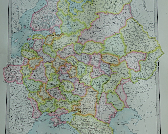 RUSSIA Old Map of Russia in 1890 Original Large English Antique Print ...
