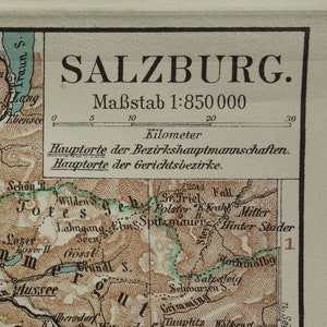 SALZBURG Old Map of Salzburg State Austria Original 1906 - Etsy