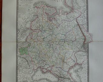 1864 Map of Russia Original Hand Colored Antique Map by - Etsy