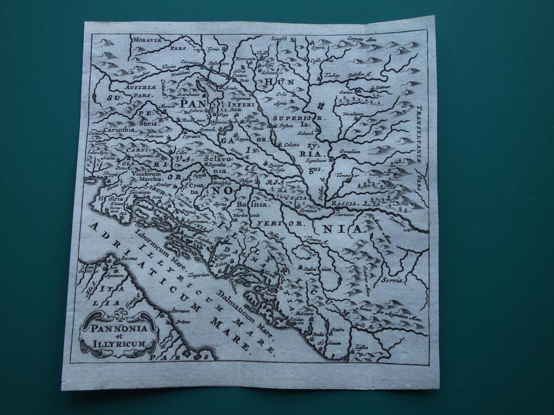 360+ Years Old Map of Croatia Slovenia Bosnia Original Antique Print ...