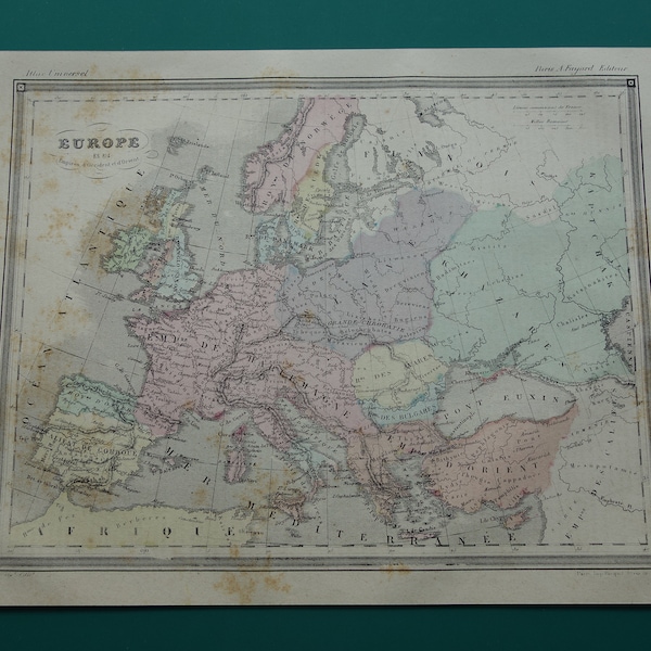 Antique Europe Map - Etsy