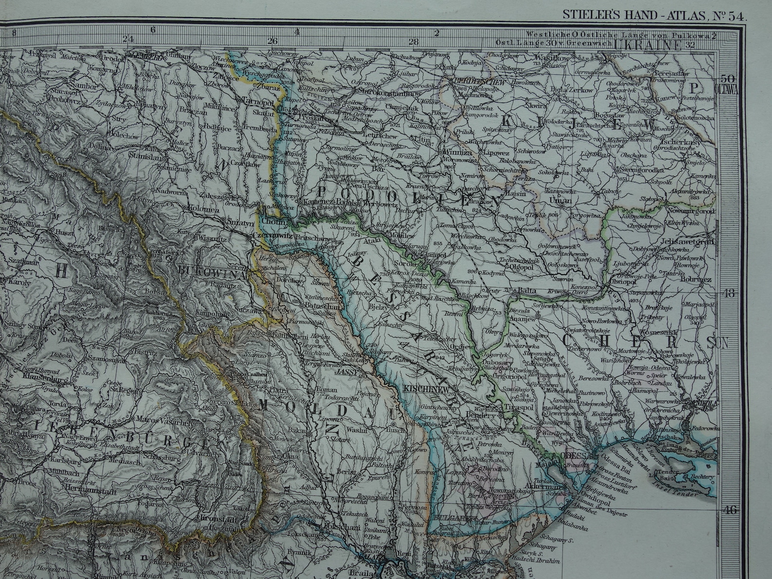 BALKANS Old Map of European Turkey in 1877 Original Large Antique Print ...