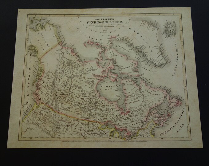 CANADA Old Map of British North America 1849 Original Antique - Etsy