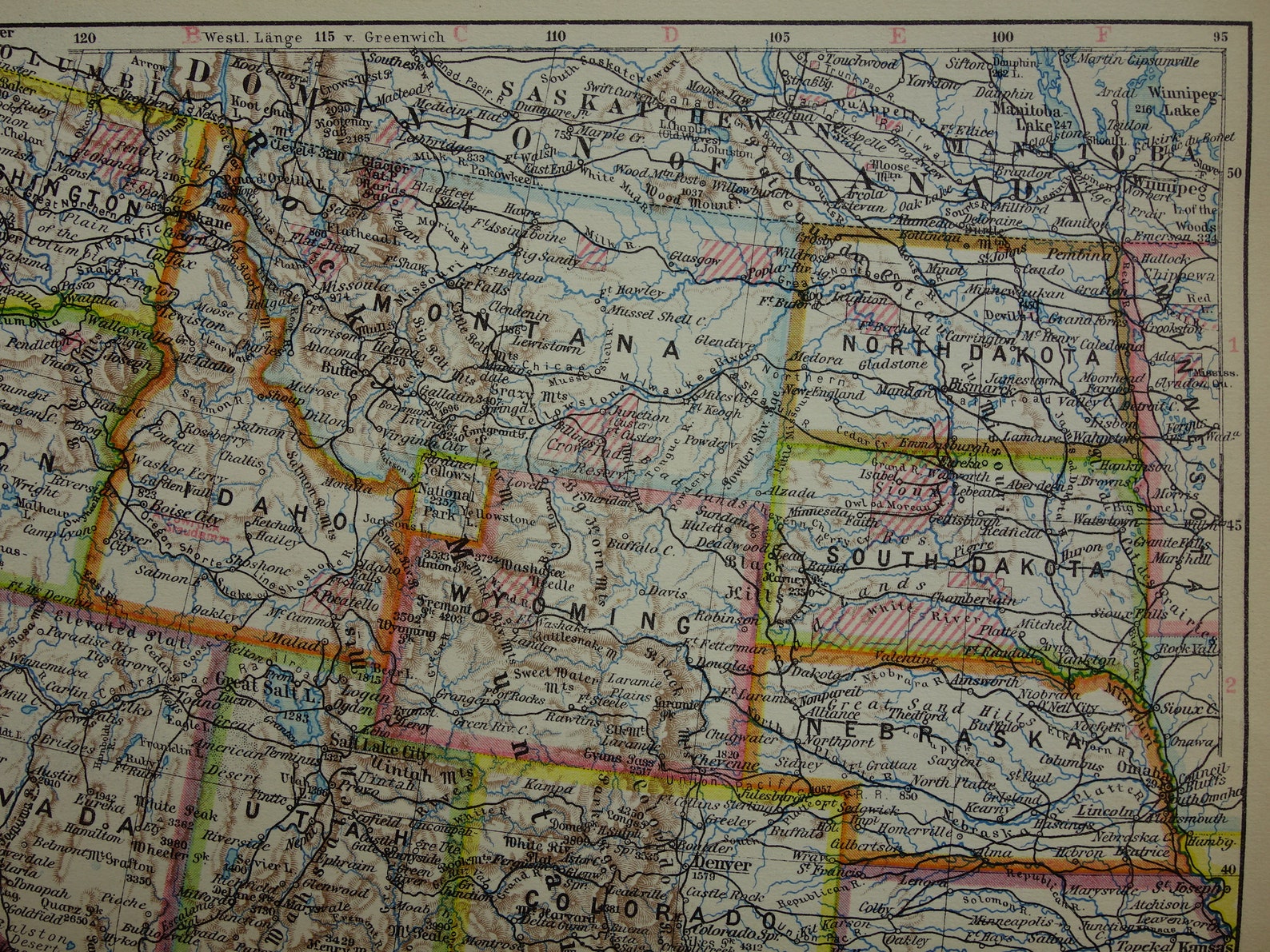 USA Old Map of the US 1928 Original Vintage Maps Two 2 | Etsy