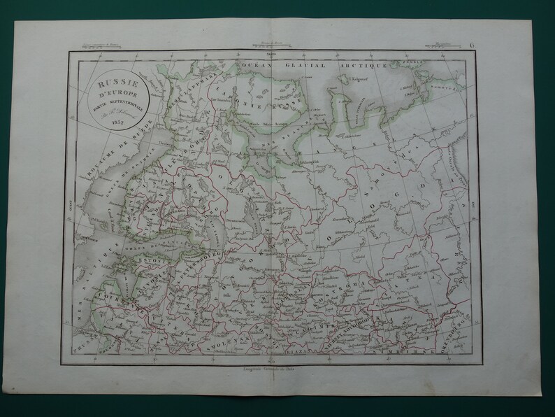 190+ Years Old Map of Russia Finland Baltic States - Original Vintage ...
