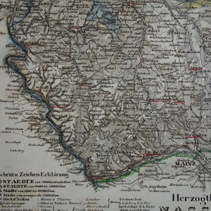 NASSAU Old Map of Nassua Duchy Germany 1849 Original Antique Print of ...
