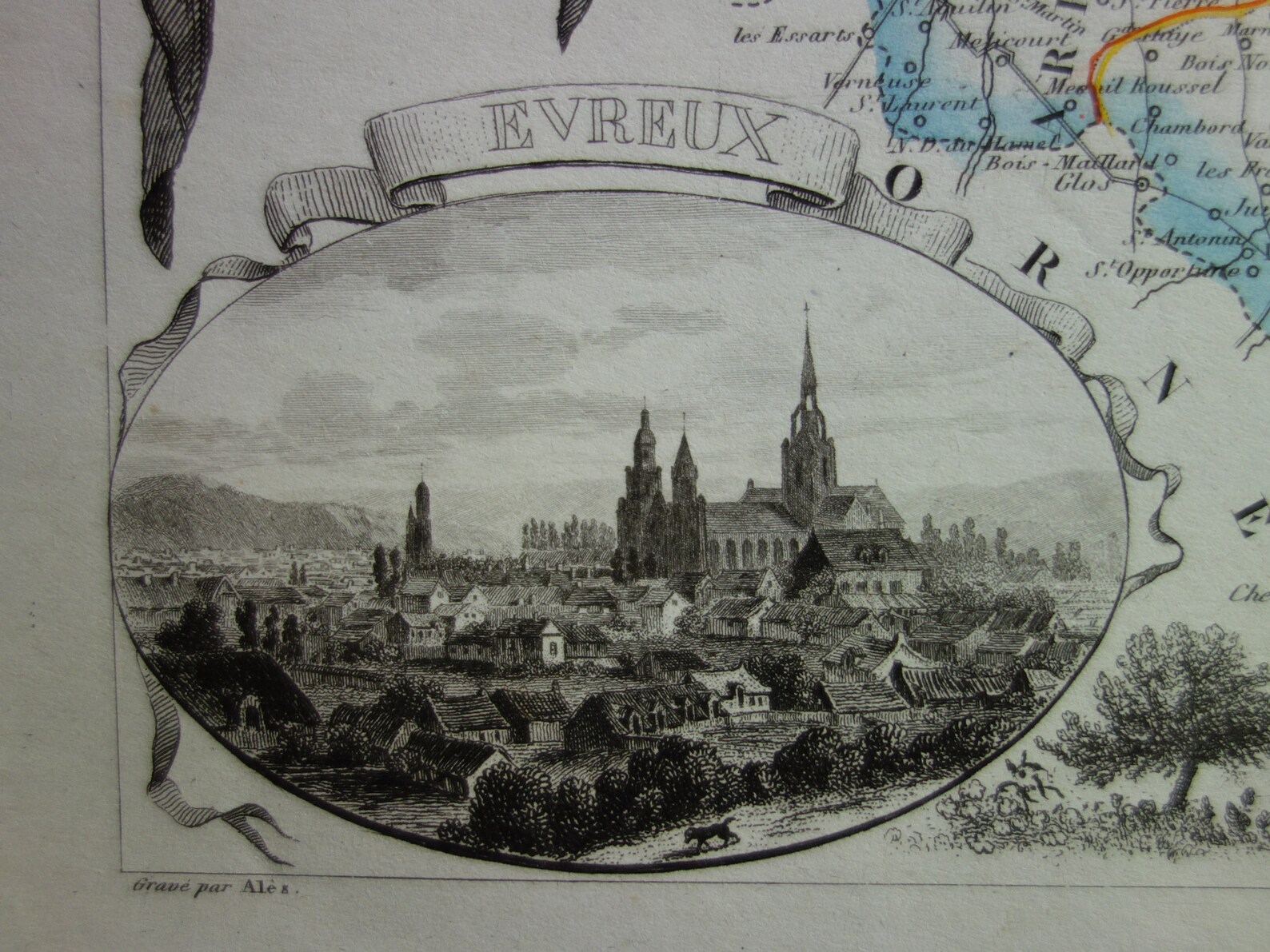 EURE Old Map of Eure Department France 1851 Original Antique - Etsy