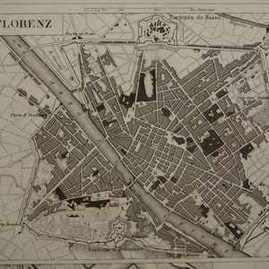 FLORENCE Old Map of Ancona Modena Livorno and Florence Original 170 ...