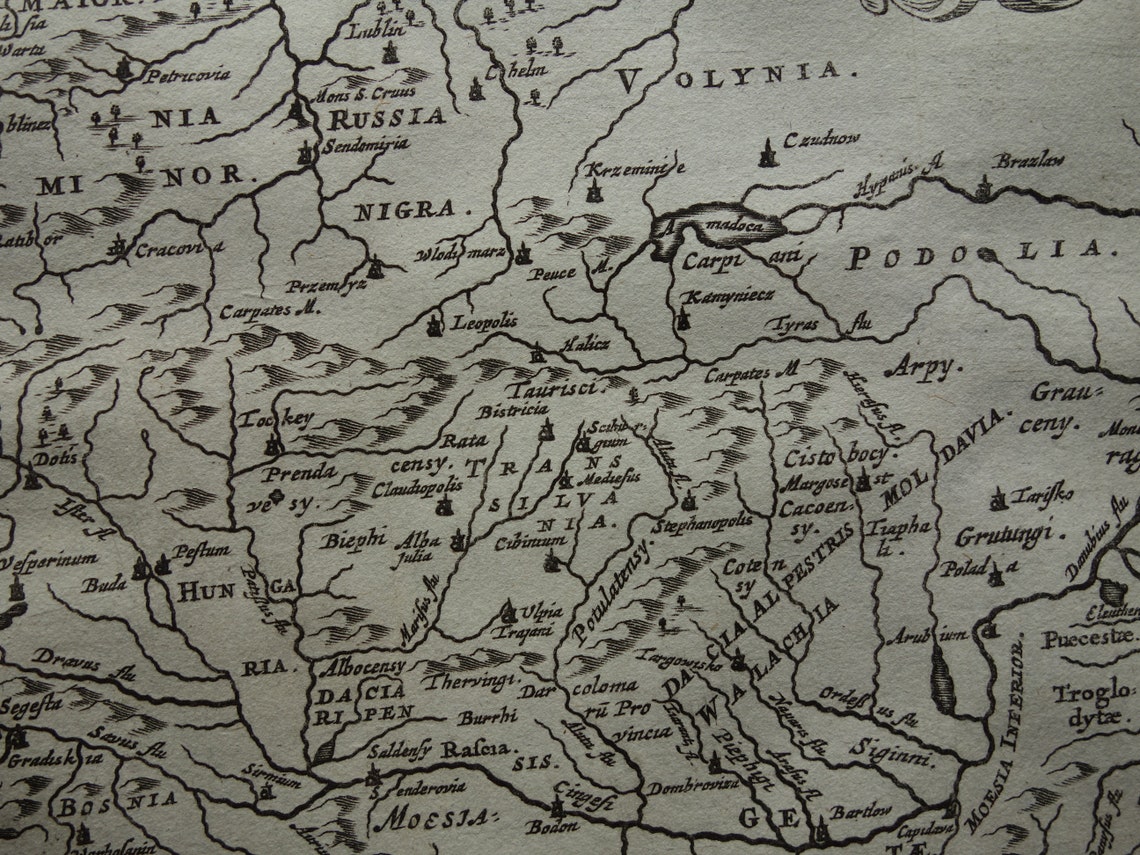 360 Years Old Map of Moesia Dacia Antique Print Balkans - Etsy