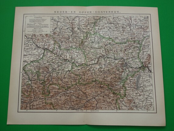 AUSTRIA Old Map 1910 Original Antique Print Salzburg Linz - Etsy