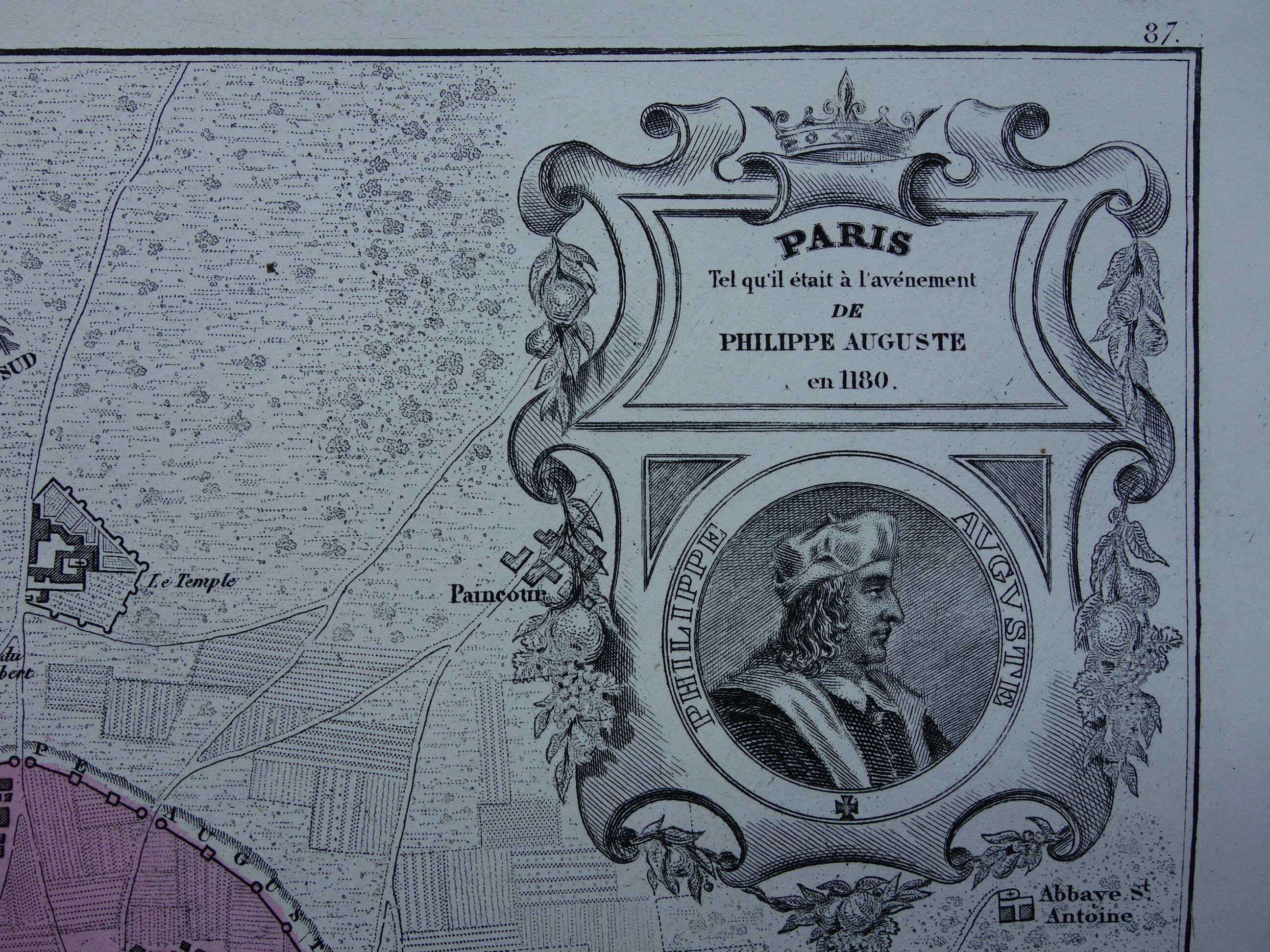 Old Map of Paris France in the Year 1180 Original 1876 Antique - Etsy UK