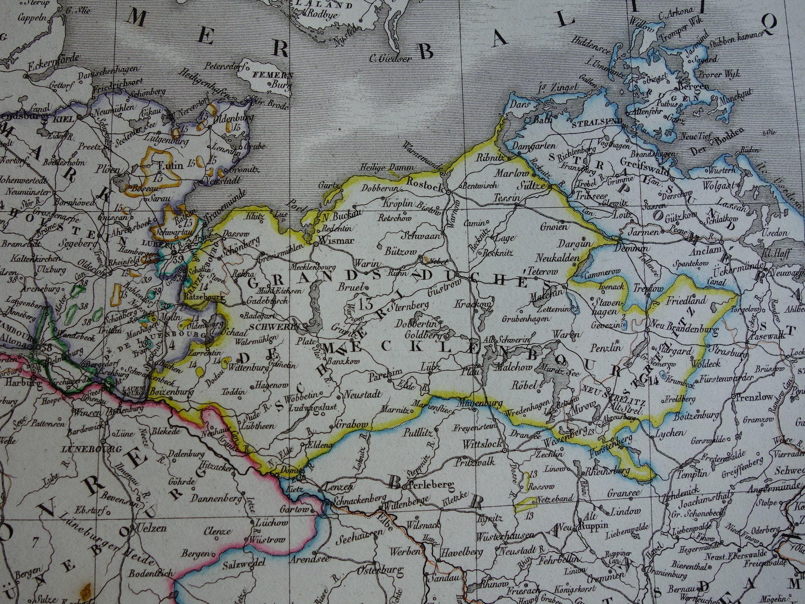 GERMANY Old Map 1827 LARGE Original Antique Print/poster of | Etsy