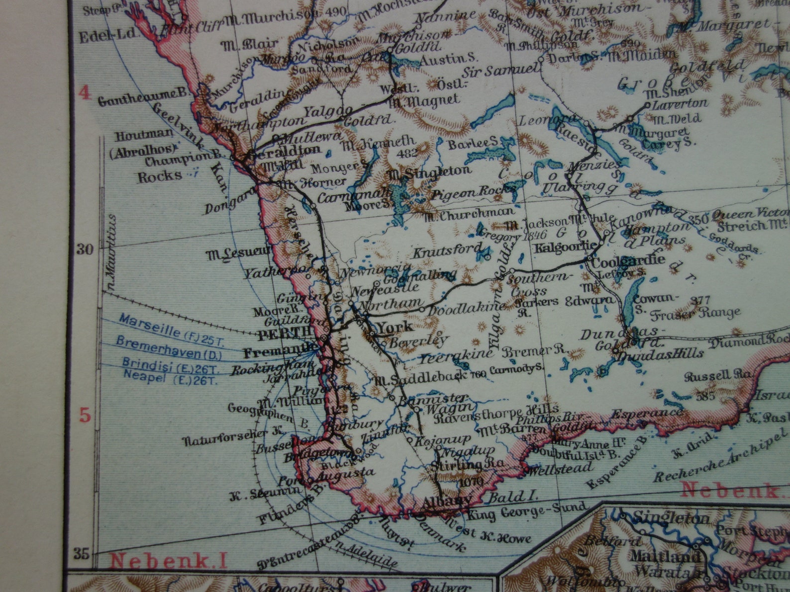AUSTRALIA Old Map 1913 Very Detailed Antique Map of Australia ...