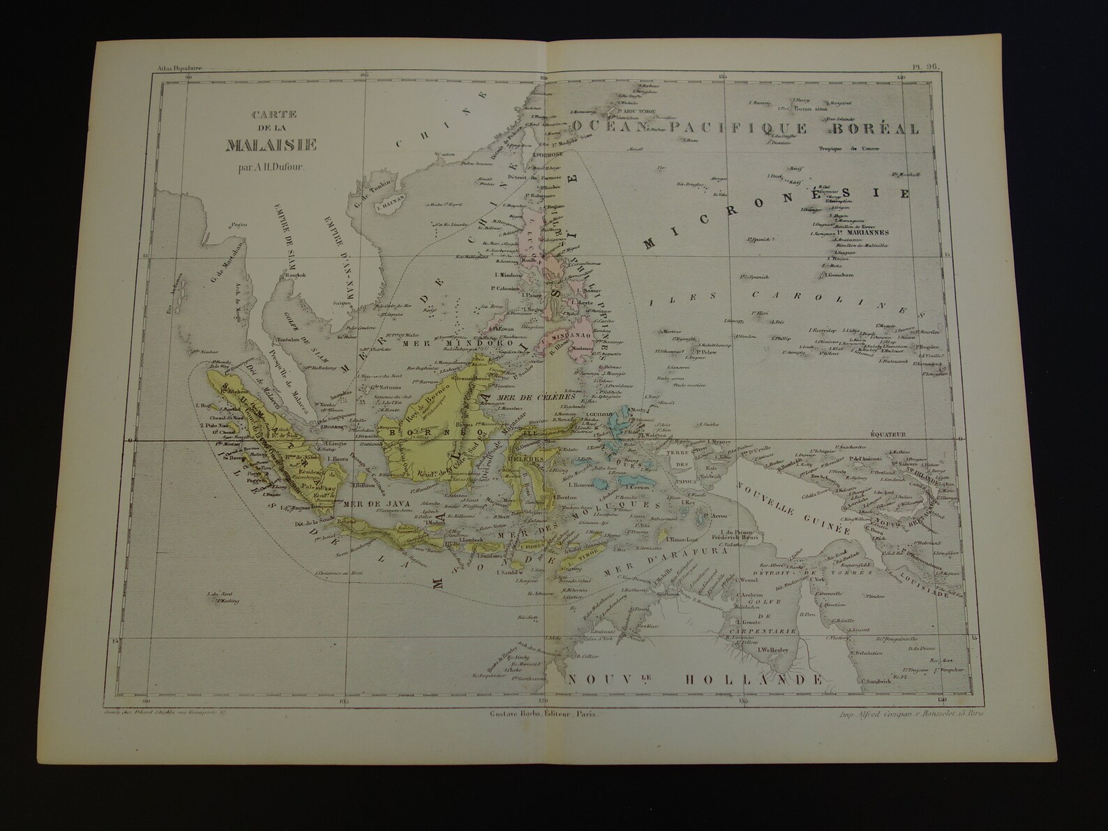INDONESIA Old Map of Malay Archipelago 1858 Original Antique - Etsy