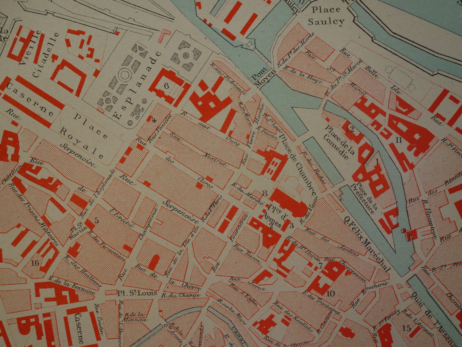 1879 METZ Old Map of Metz France Lovely Original Antique | Etsy
