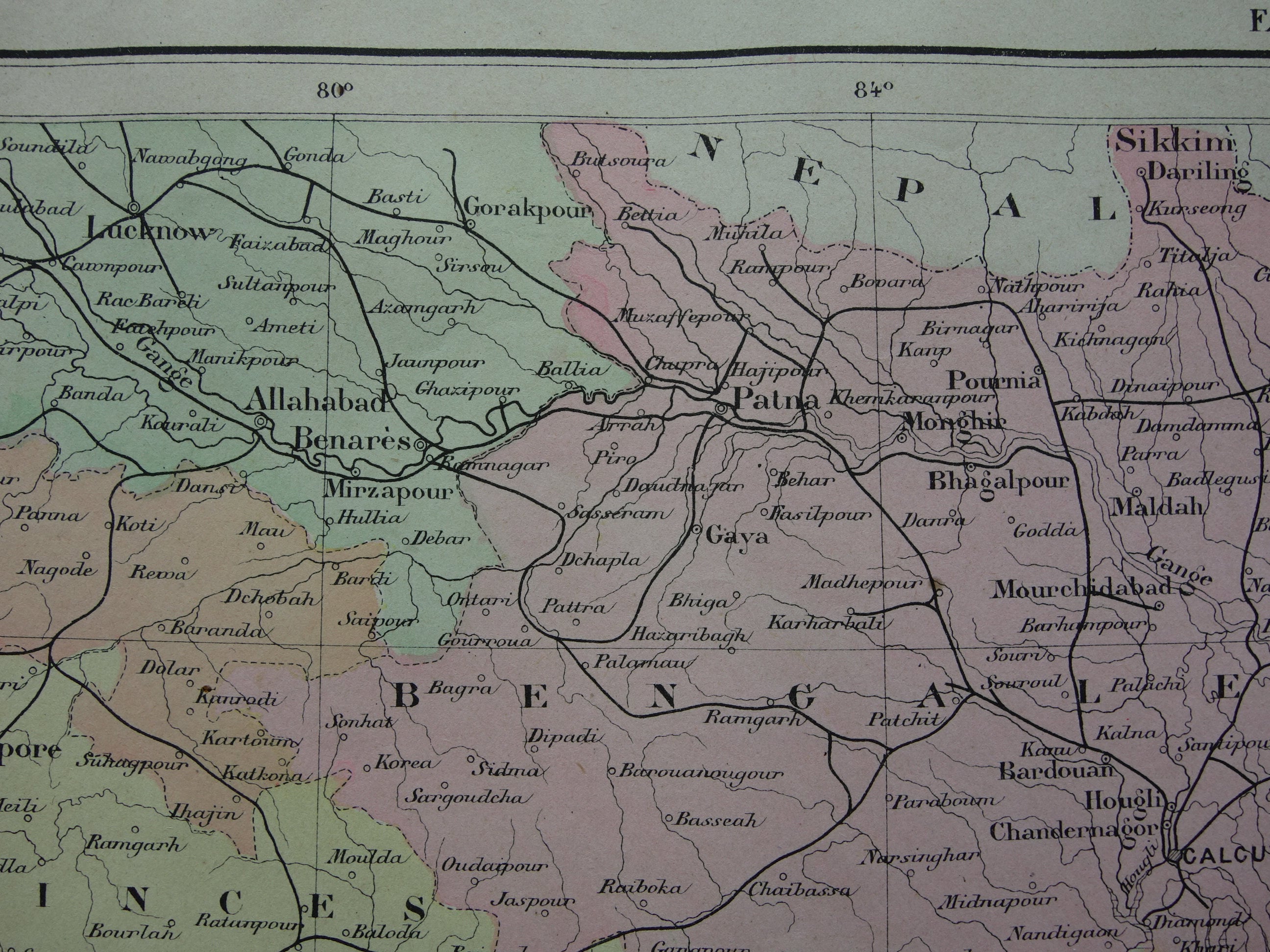 Old Map of India Indian Empire West Bengal 1896 Original - Etsy Australia