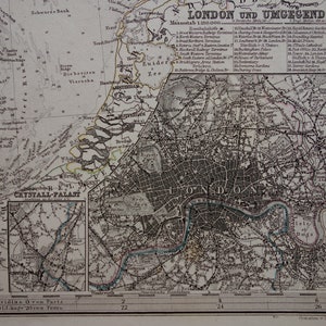Antique Map of the United Kingdom and Ireland 1875 Beautiful Old Hand ...