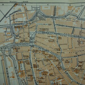 LEIDEN Old Map of Leiden 1910 Original Antique Map About Leiden Zuid ...