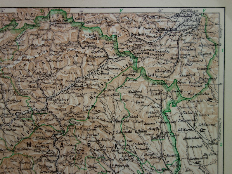 Original 100 Year Old Map of Styria Austria 1905 Antique - Etsy