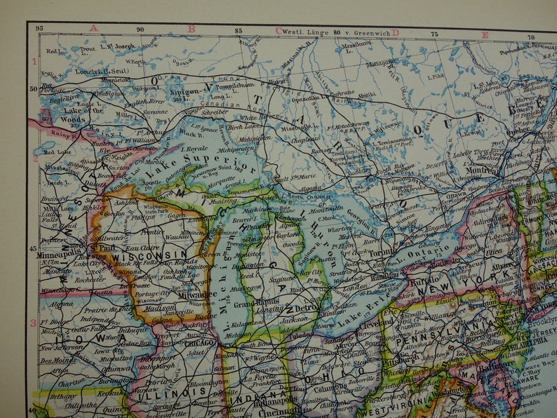 USA Old Map of the US 1928 Original Vintage Maps Two 2 | Etsy