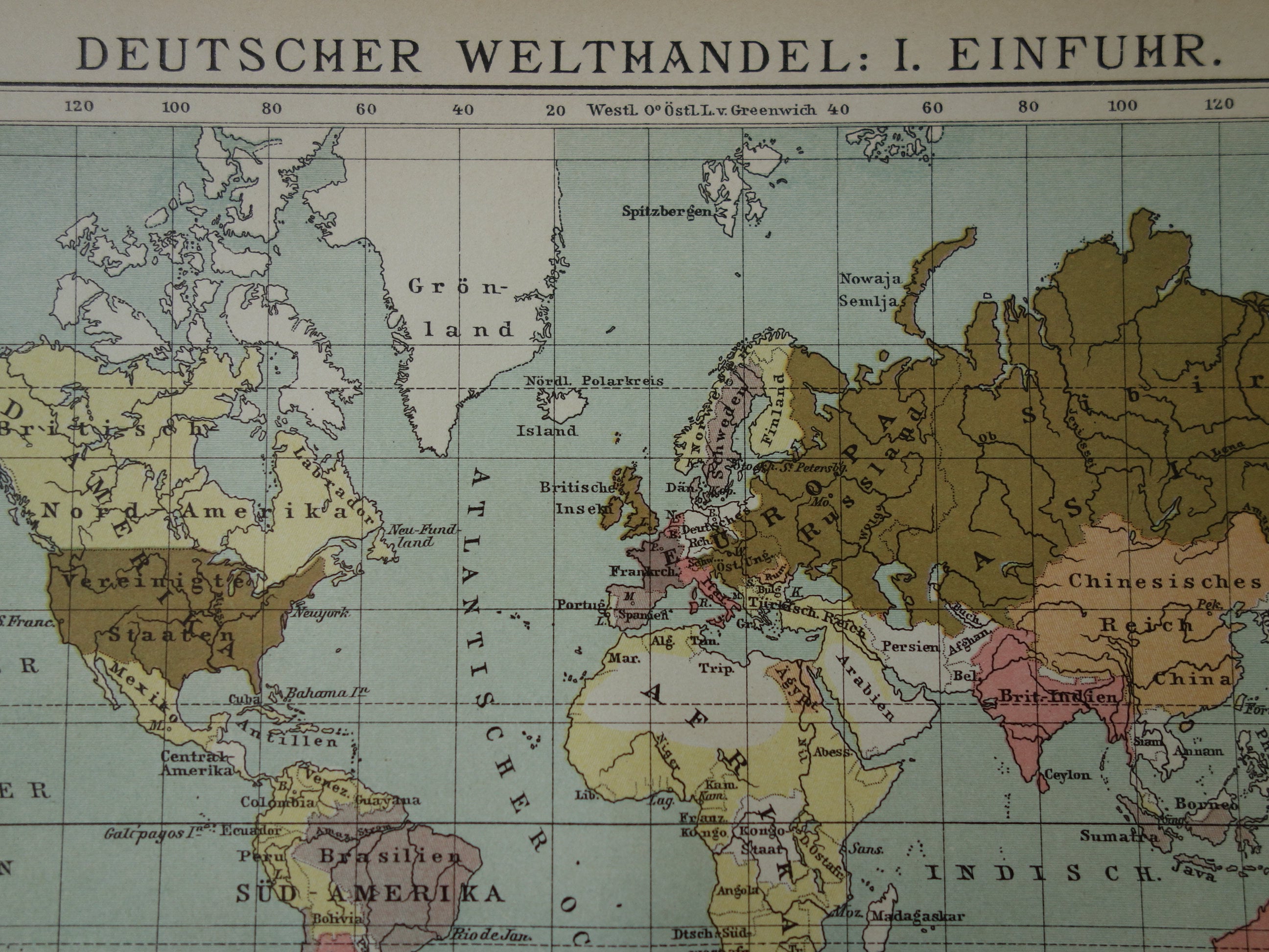 Globes & Maps Home Décor Home & Living 10x12 Old German Economy Map ...