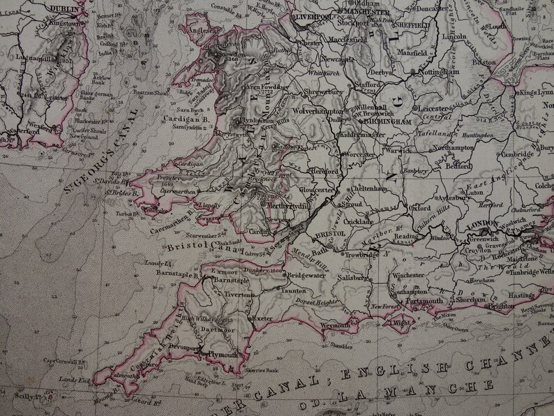 Antique Map of the United Kingdom and Ireland 1875 Beautiful - Etsy