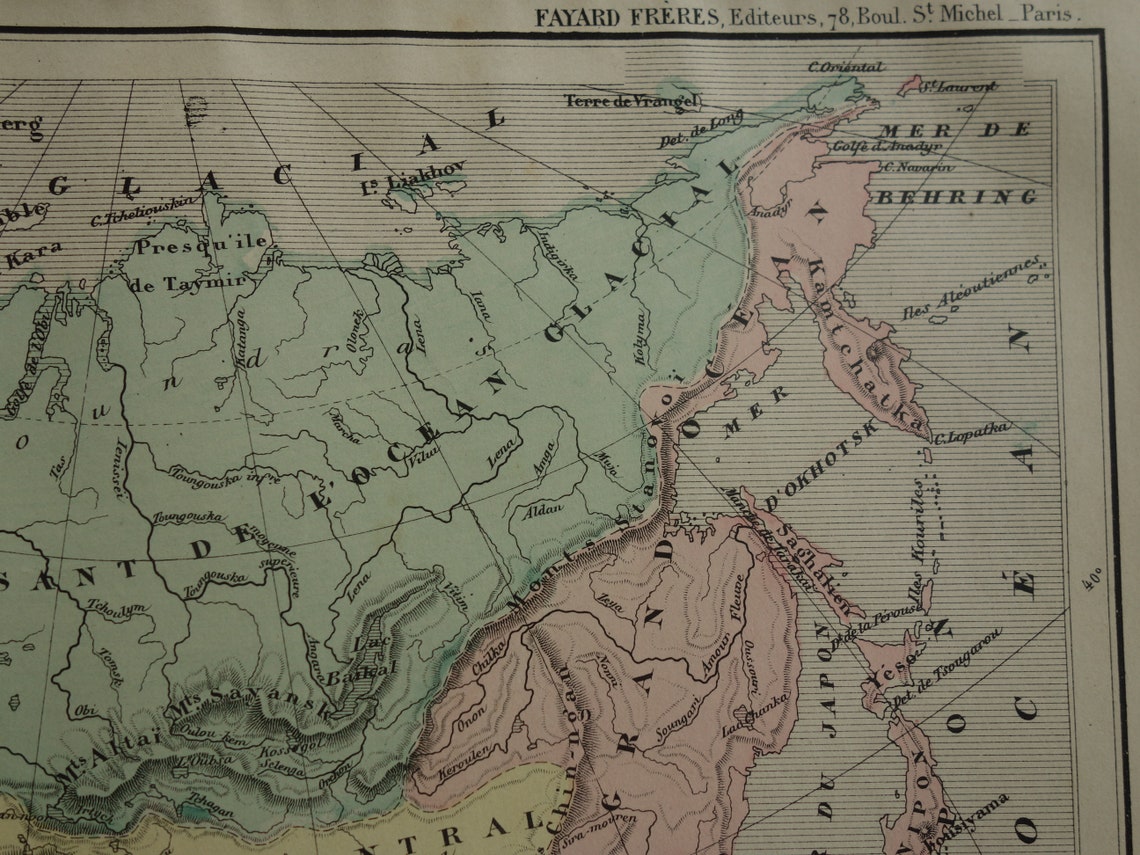 ASIA Old Geology Map of Asian Continent 1896 Original Antique | Etsy