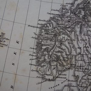 Antique Map of Norway Sweden and Denmark Original 175 Years Old German ...