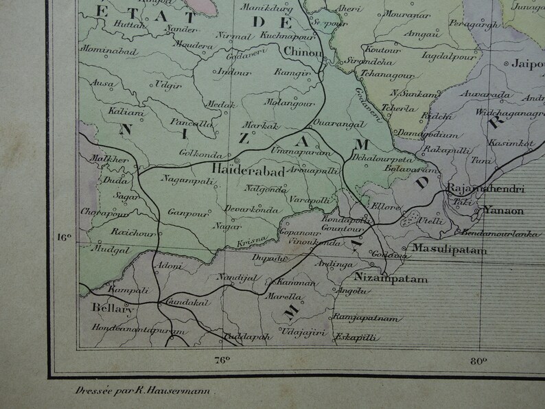 Old Map of India Indian Empire West Bengal 1896 Original - Etsy